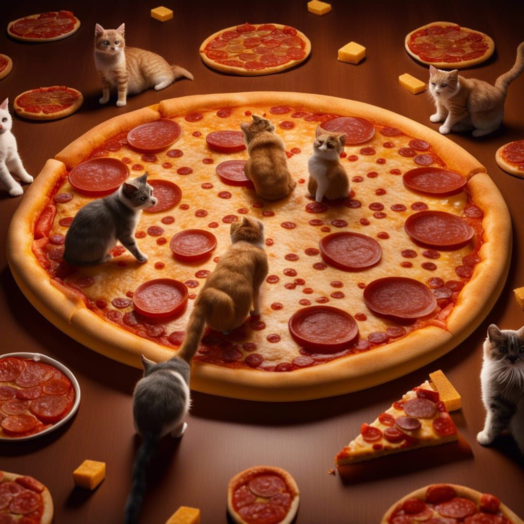 Cats pepperoni #5 - AI Generated Artwork - NightCafe Creator