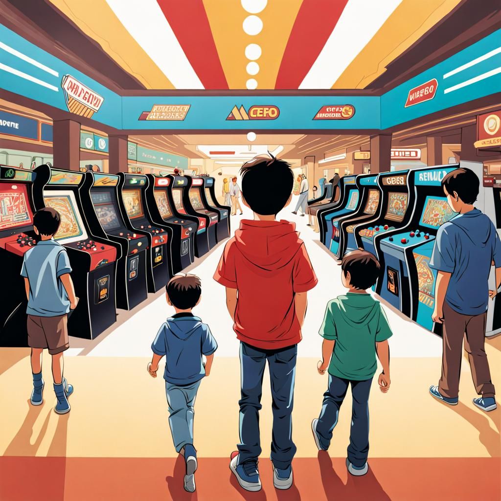 The Boys First Trip to the Arcade! - AI Generated Artwork - NightCafe ...