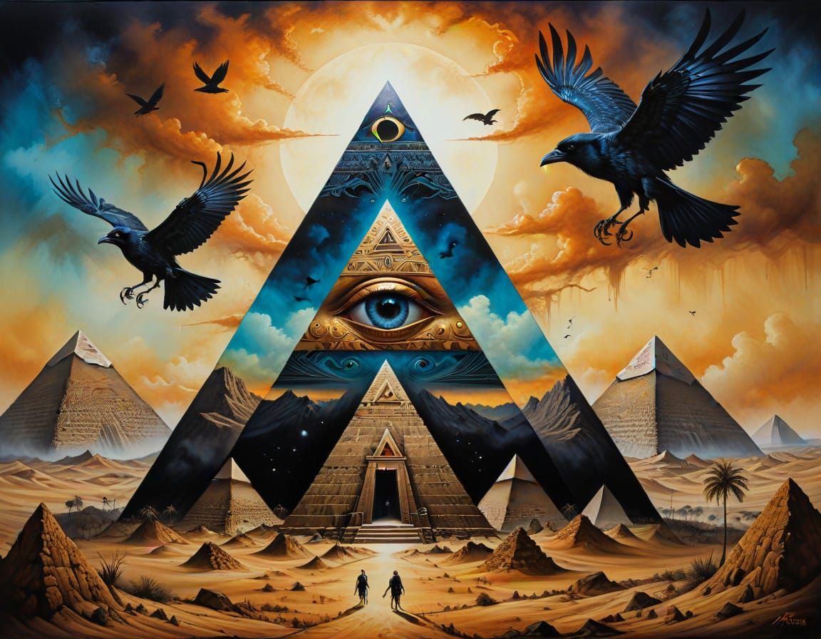 Vorticism Inspired Neo-Shamanic Surrealism in Egyp... - AI Art