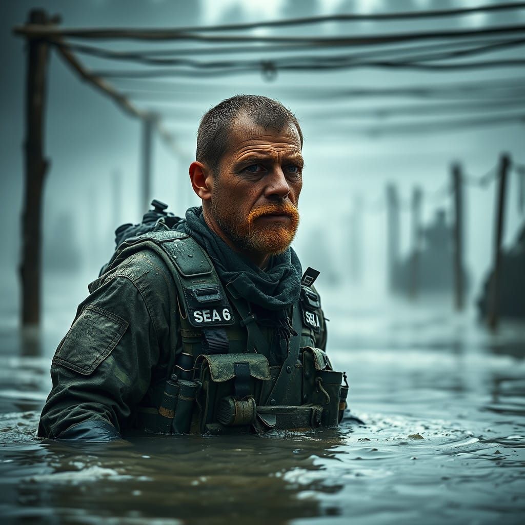 Tattered SEAL Operator Endures Hell Week - AI Art