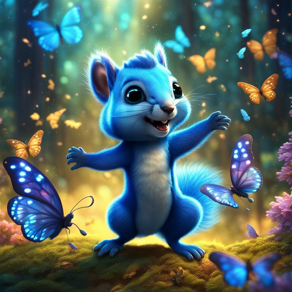 blue squirrel - AI Generated Artwork - NightCafe Creator
