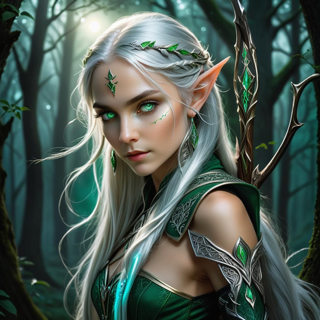 Elf Portrait (1) - Ethereal Elf Maiden, Hyper-Realistic Port...
