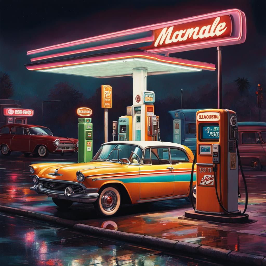 Retro gas station on Marsmale archangel, Enchanting, Dark Nymphet ...