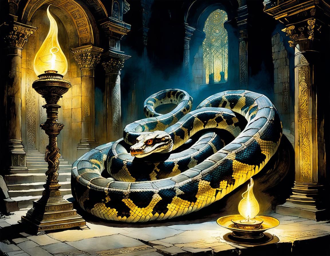 Temple Snake - AI Generated Artwork - NightCafe Creator