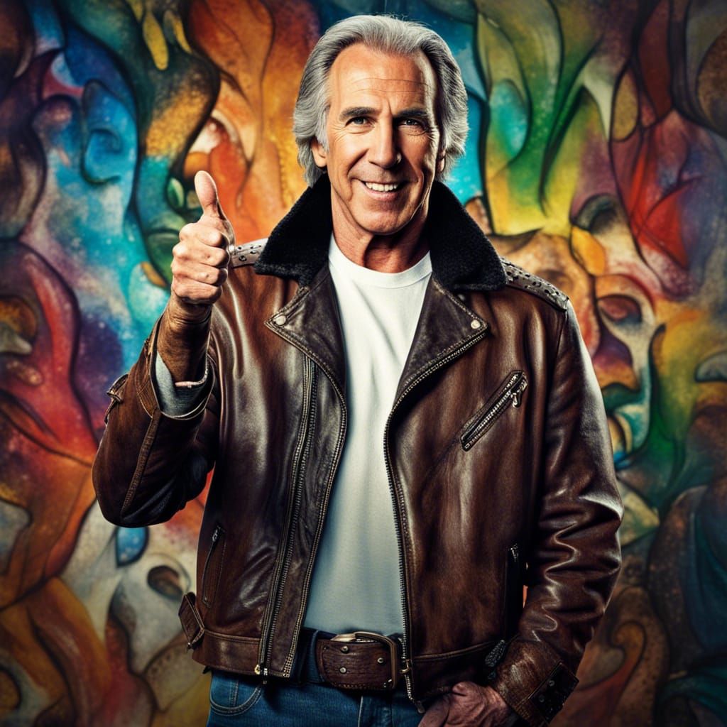 The Fonz years after Happy Days - AI Generated Artwork - NightCafe Creator