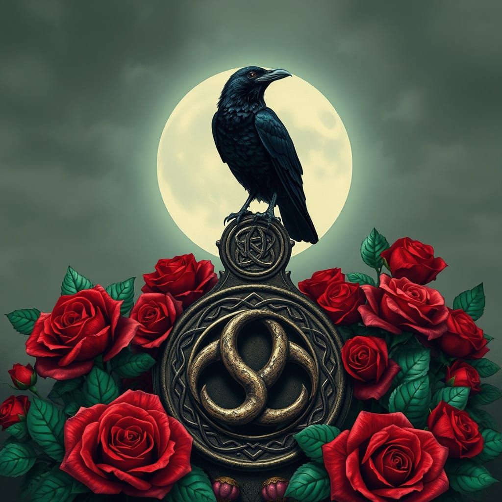 Mysterious Raven in Celtic Fantasy Art - AI Art