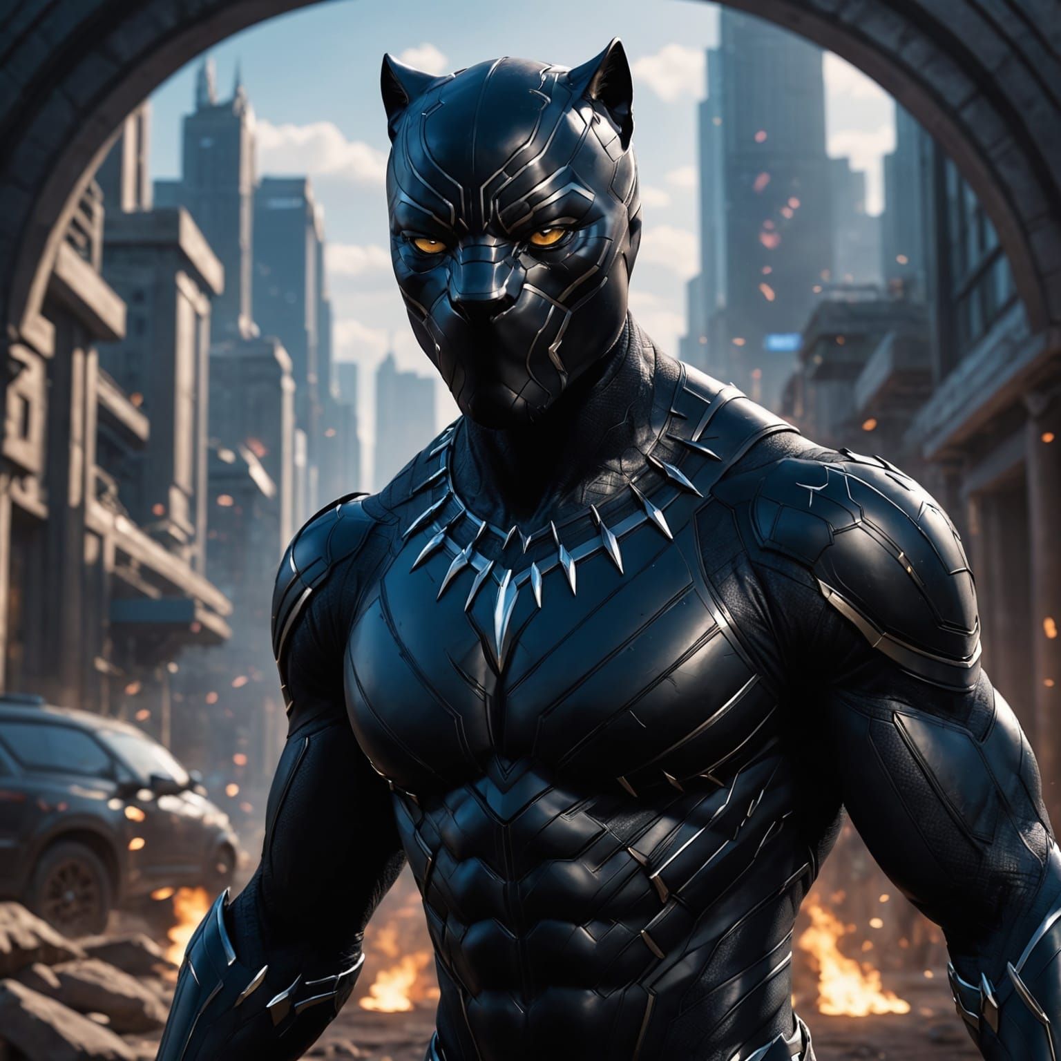 A black panther - Surreal Anime Panther in High Definition