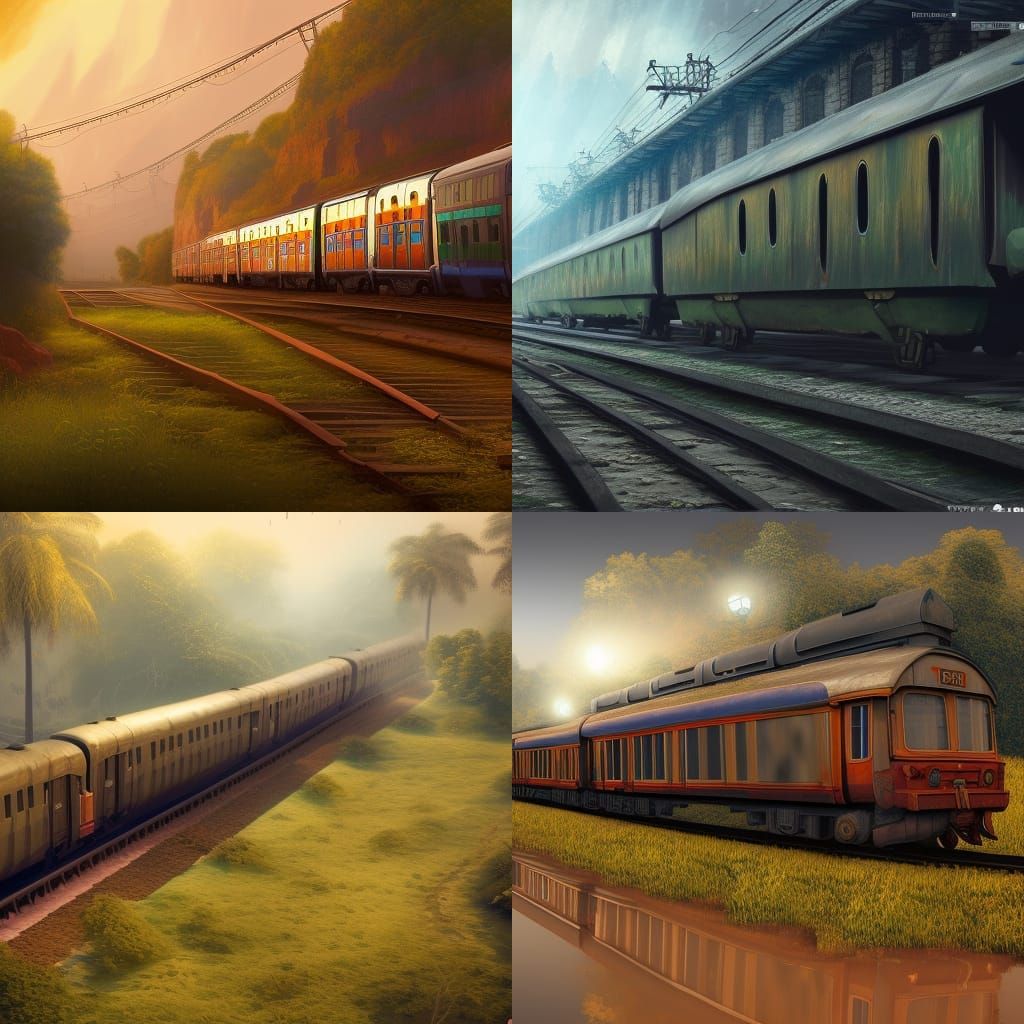 A Bangladeshi train, sad vibe, old age vibe - AI Generated Artwork ...