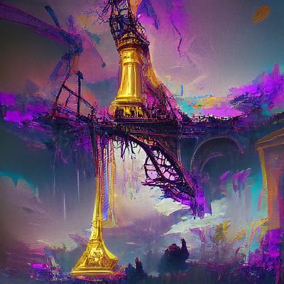 Corrupted Eiffel tower - AI Generated Artwork - NightCafe Creator