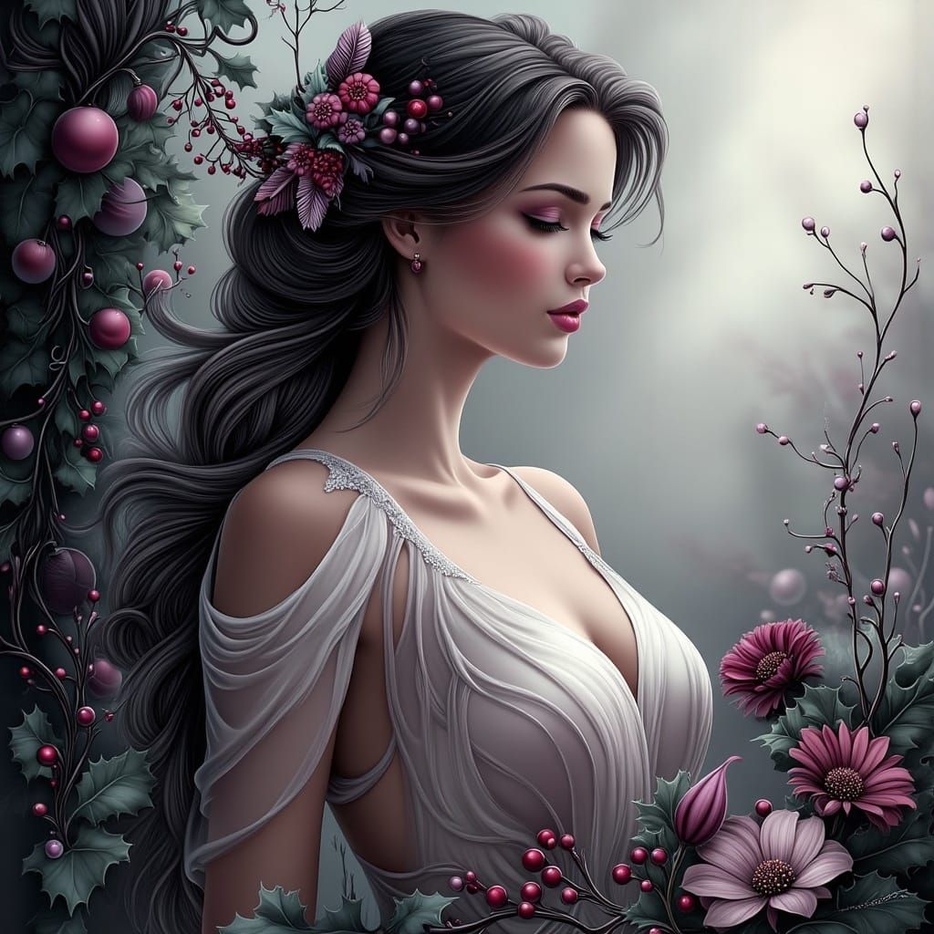 Bellissimo ritratto di ragazza, acquerello, immagine iperrealistica, iperdettagliata, 16k