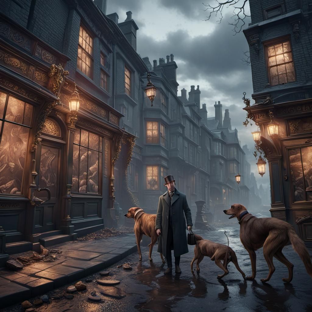 Sherlock Holmes investigates a mystery in town - AI Generated Artwork ...