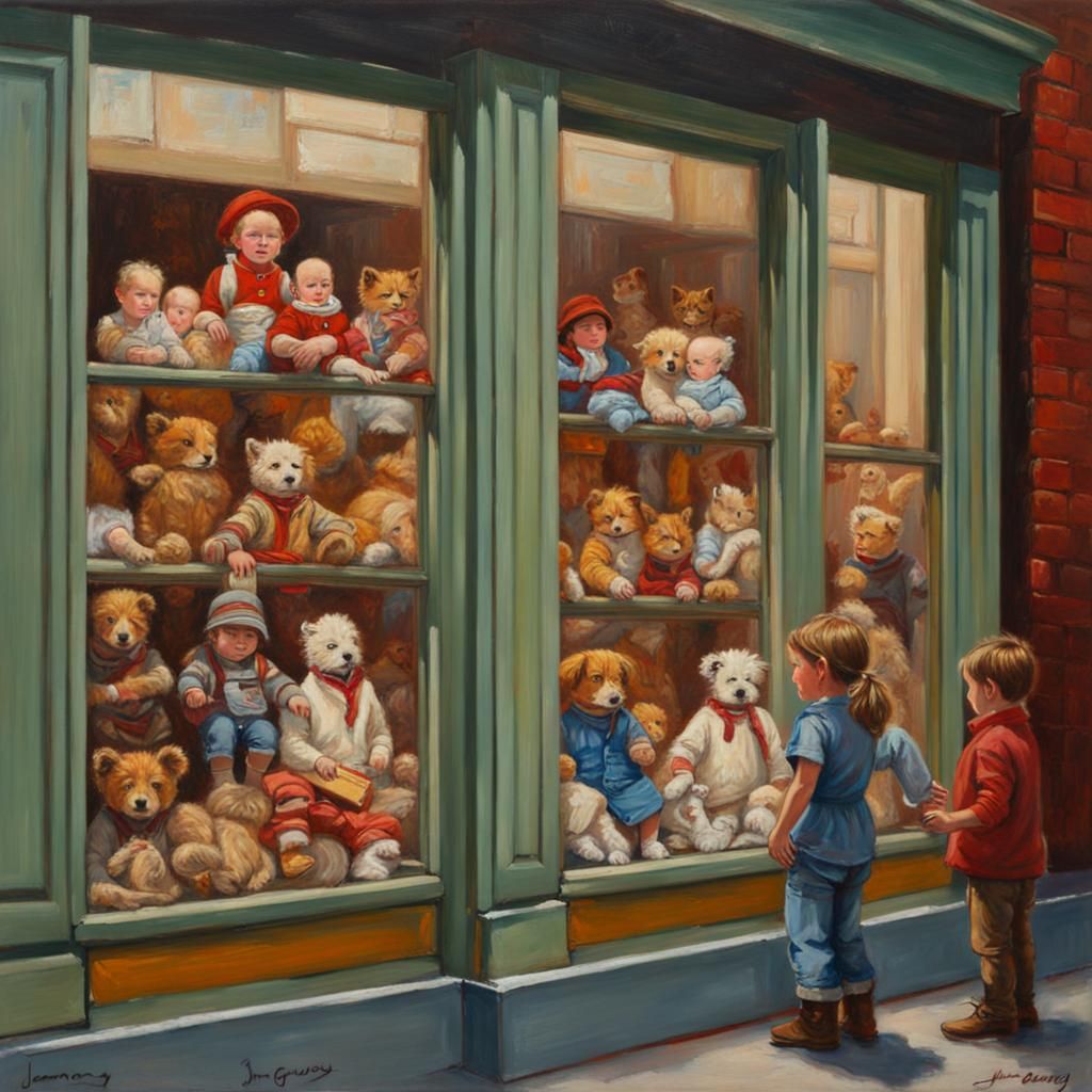 Toy store window display - AI Generated Artwork - NightCafe Creator
