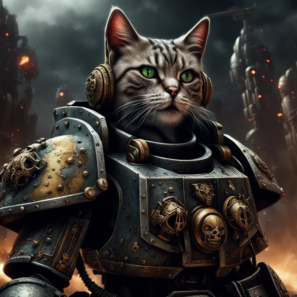 Cat Space Marine - AI Generated Artwork - NightCafe Creator