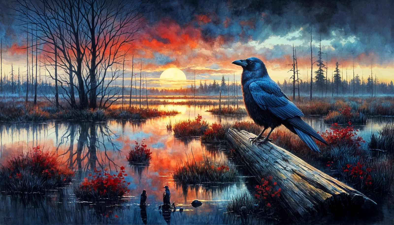 Crow at sunset - Crow at sunset