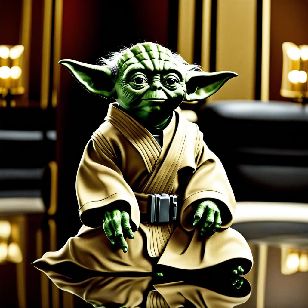 Yoda sitting in lobby - AI Generated Artwork - NightCafe Creator