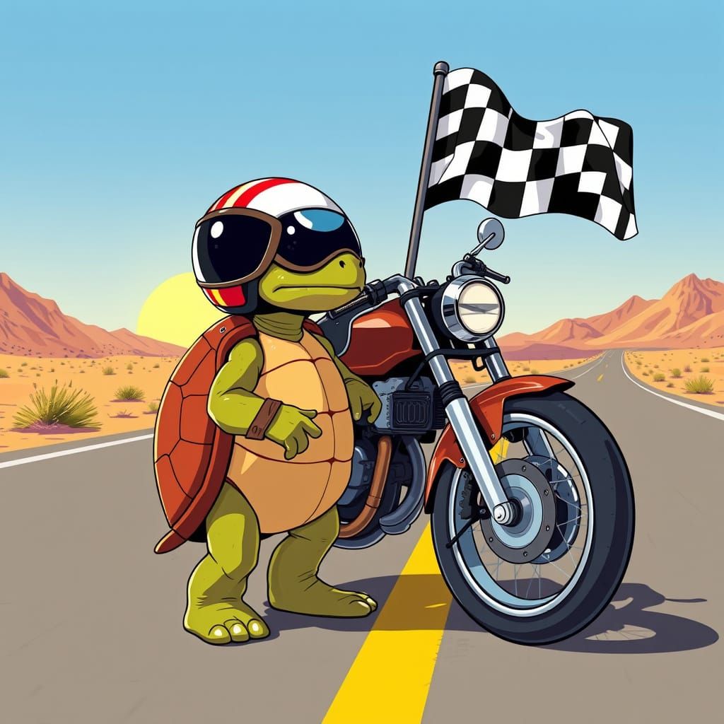 Who is faster turtle or motorbike - Futuristic Turtle Racer...