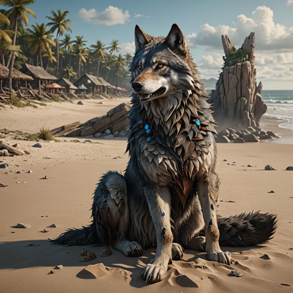 Wolf of sand - AI Generated Artwork - NightCafe Creator