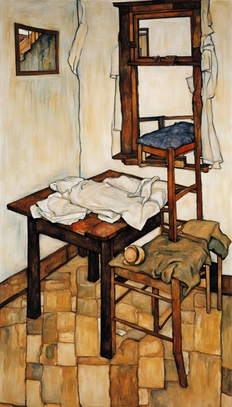 Room by Egon Schiele - AI Generated Artwork - NightCafe Creator