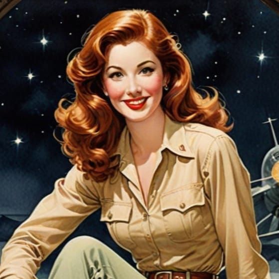 "McMurphy on Serenity" - A Charming Pin-Up Girl in a 1940s S...