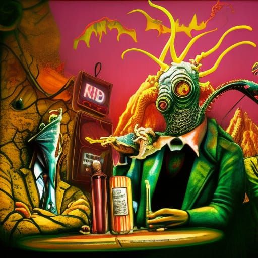 Lizard men after work - AI Generated Artwork - NightCafe Creator