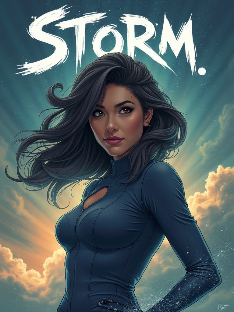 Epic Storm Movie Poster in Dark Fantasy Style - AI Art
