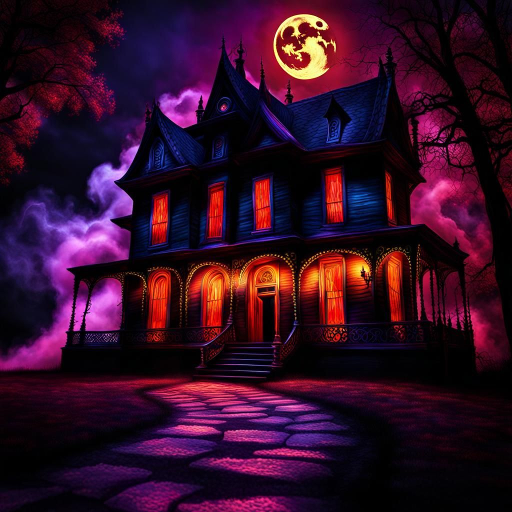 Haunted House - AI Generated Artwork - NightCafe Creator