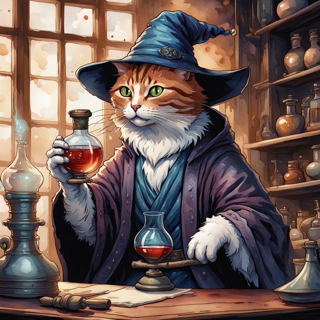 Cat Wizard 😼 - AI Generated Artwork - NightCafe Creator