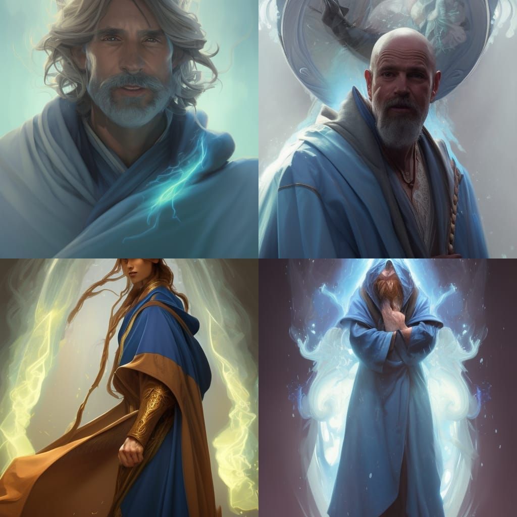 Powerful magical wizard blue robes 4k - AI Generated Artwork ...