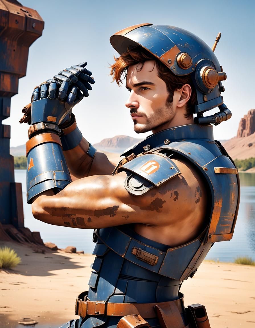 Guy in rusty armor - AI Generated Artwork - NightCafe Creator