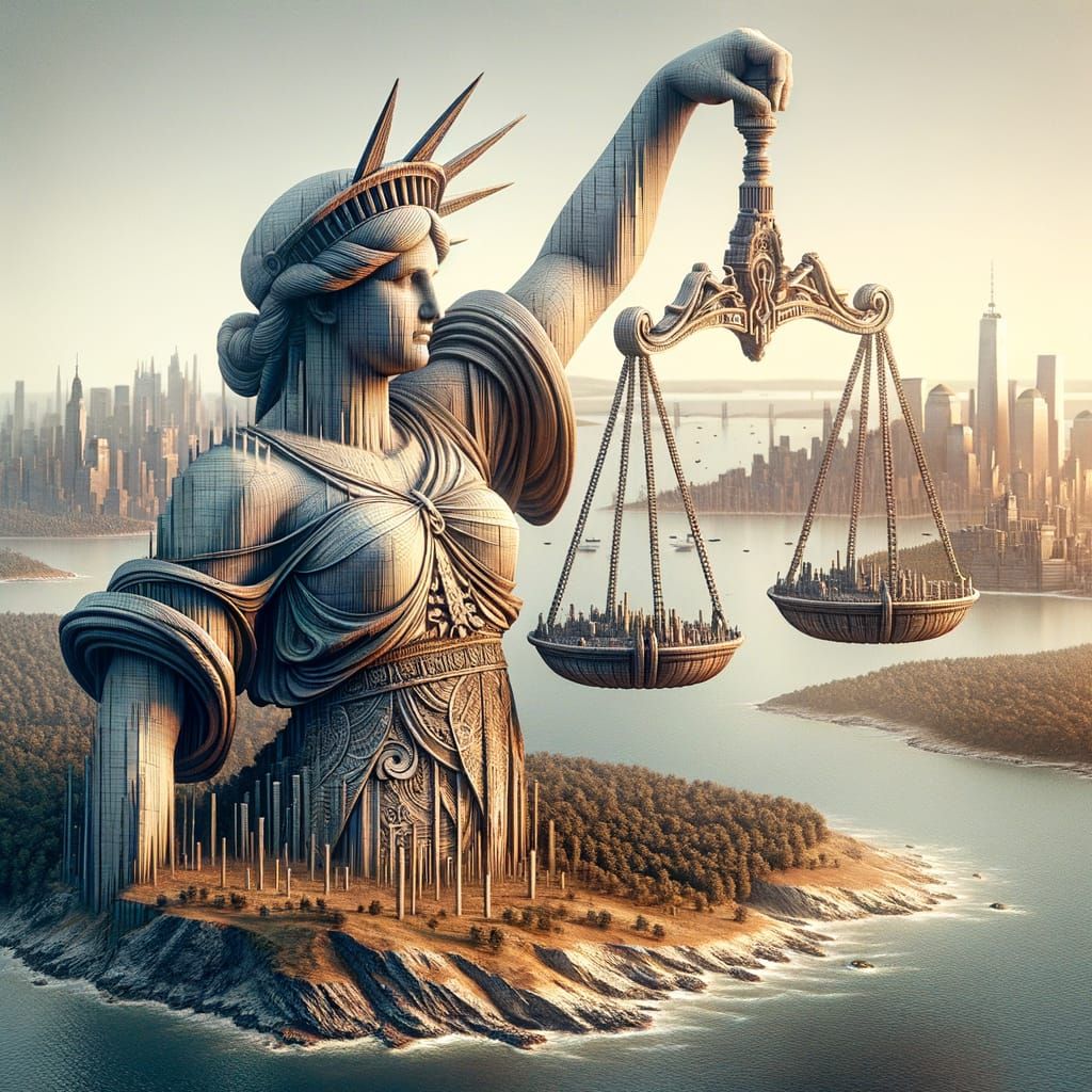 Lady Liberty Justice - AI Generated Artwork - NightCafe Creator