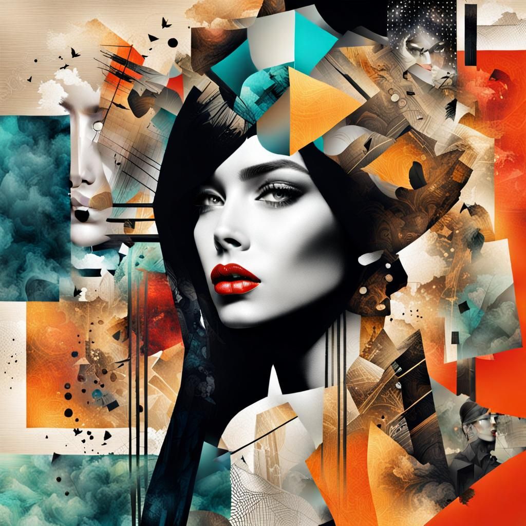 Abstract collage, stunning beautiful women - AI Generated Artwork ...