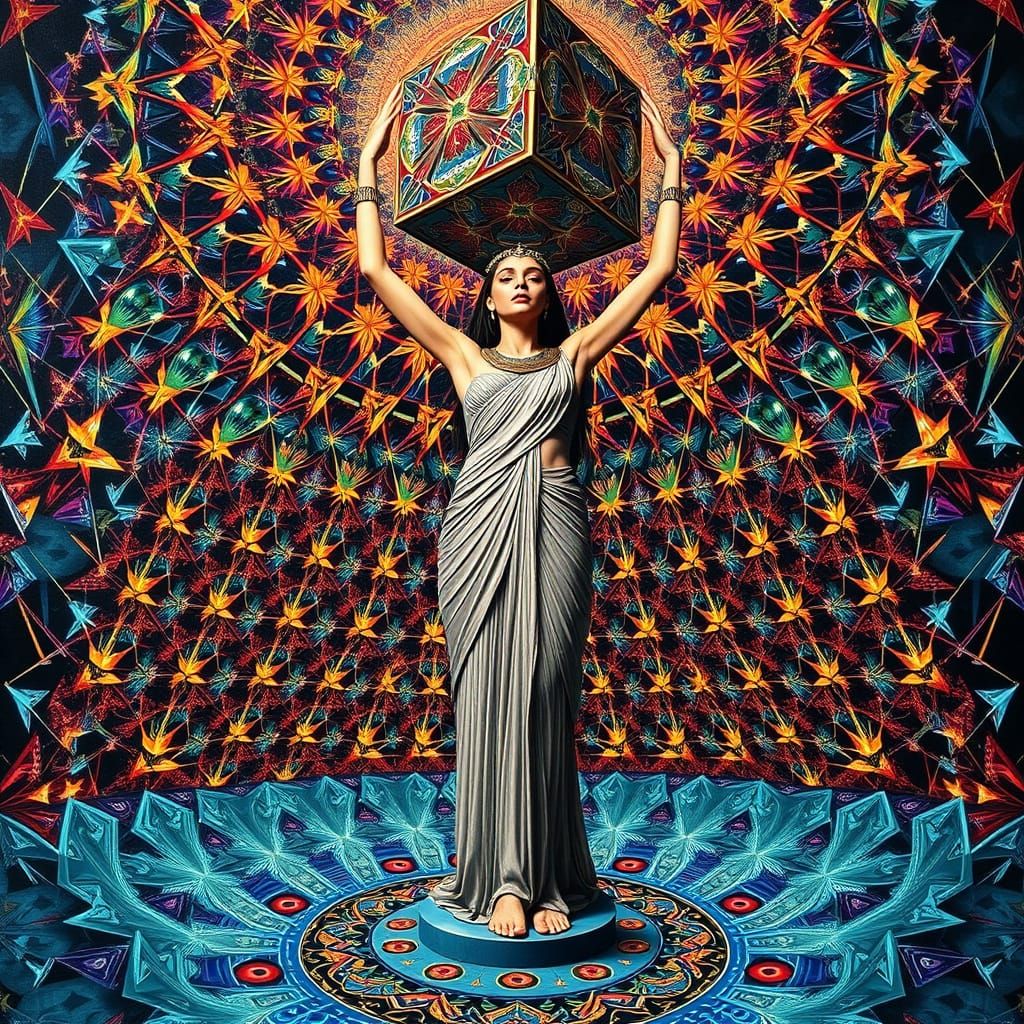 Visionary Goddess in Cosmic Harmony - AI Art