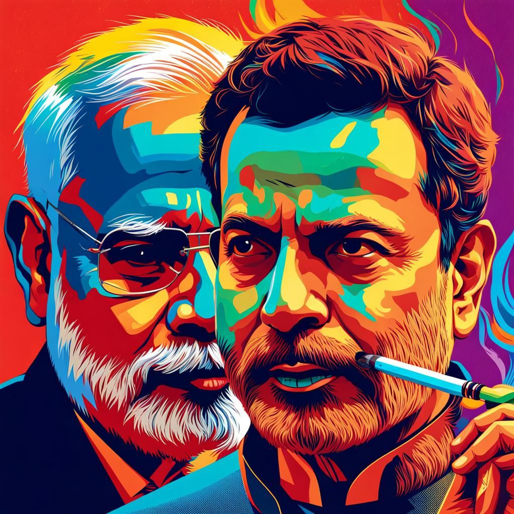 Narendra Modi smoking weed with Rahul Gandhi - AI Generated Artwork ...