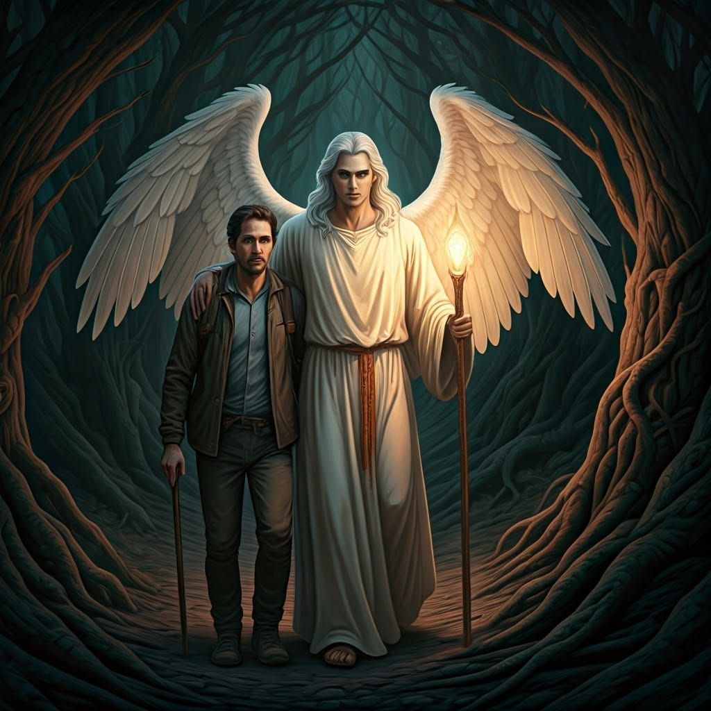 Helping Hand: Angel and Traveler in the Dark Forest