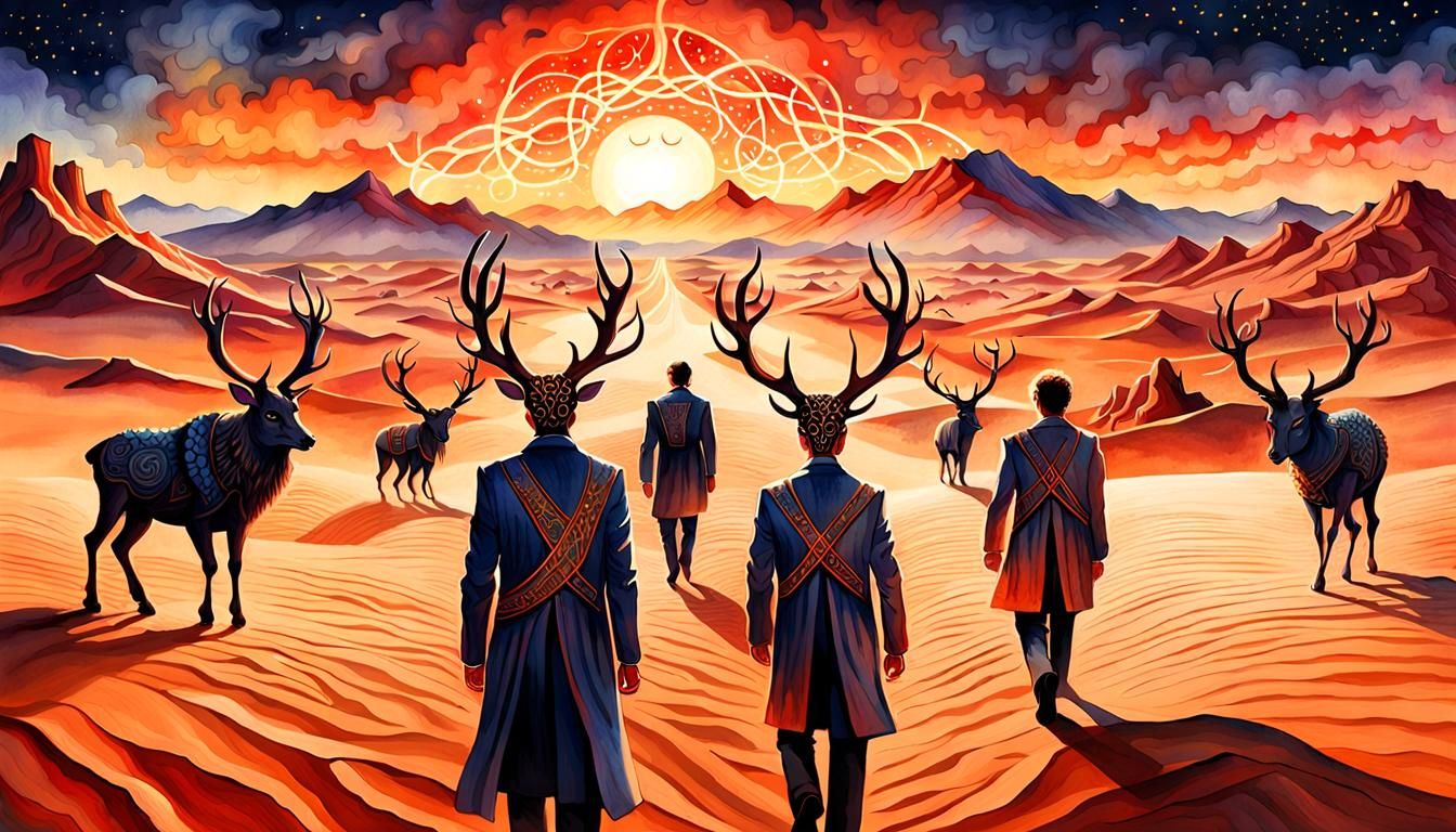 PEOPLE WITH ANTLERS GROWING OUT OF THEIR HEADS - AI Generated Artwork ...