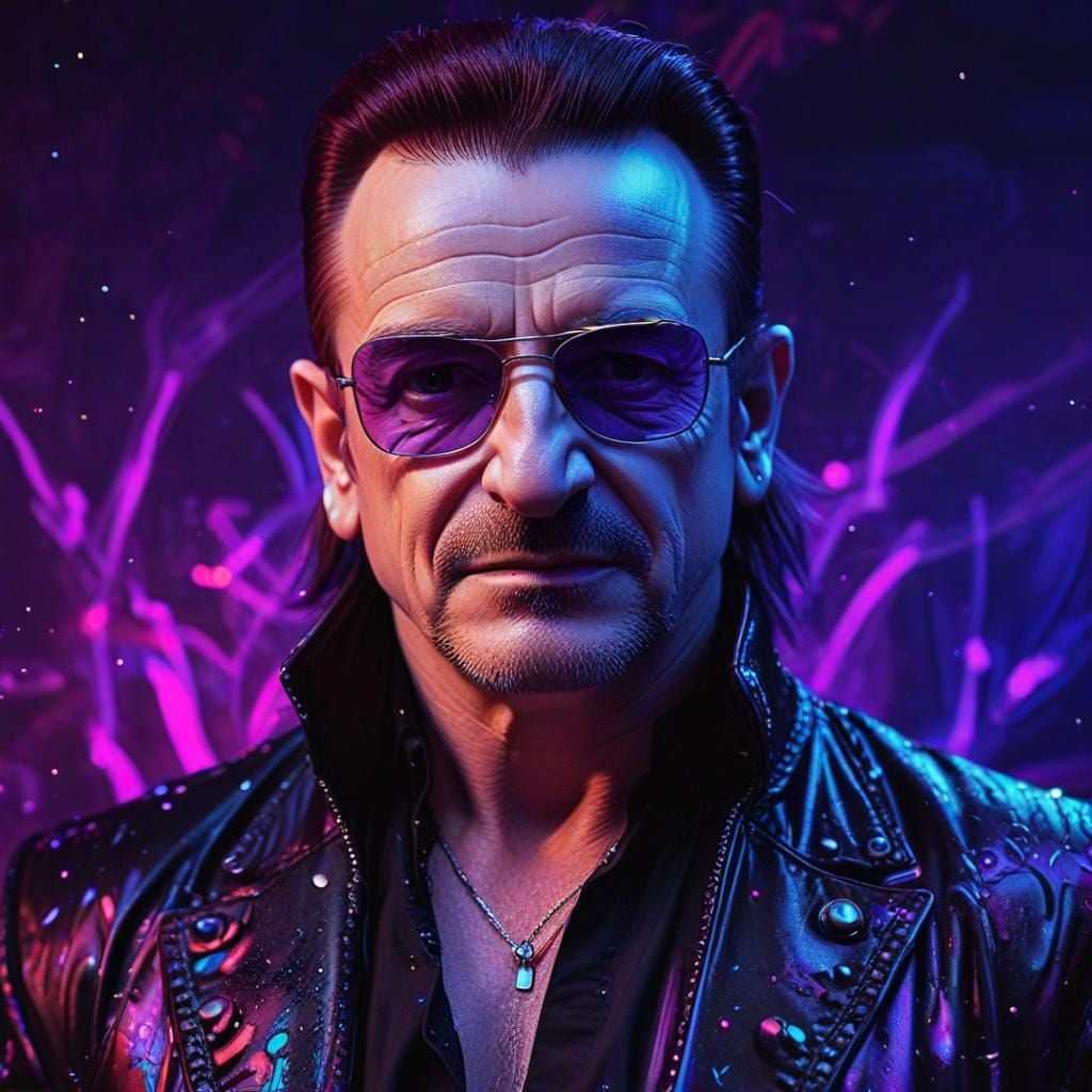 Portrait of Bono of U2 - AI Generated Artwork - NightCafe Creator