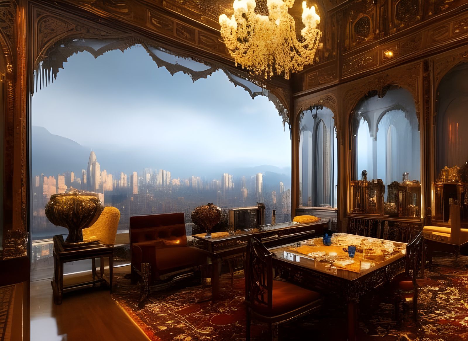 Fancy Room With A View of the City - AI Generated Artwork - NightCafe ...