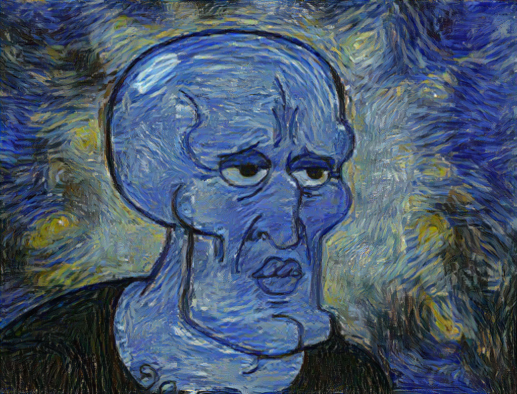 Starry Squidward - AI Generated Artwork - NightCafe Creator