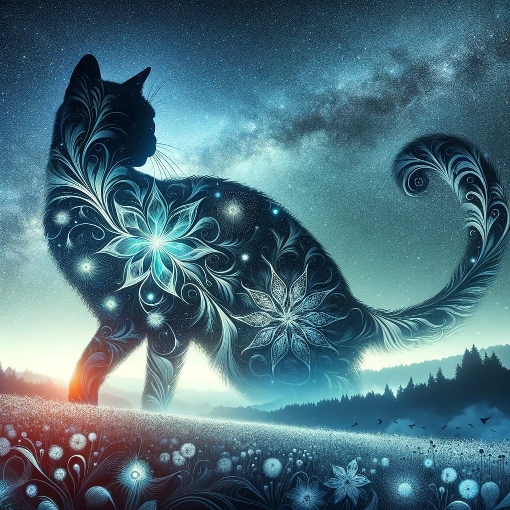 Double-Exposure Cats - AI Generated Artwork - NightCafe Creator