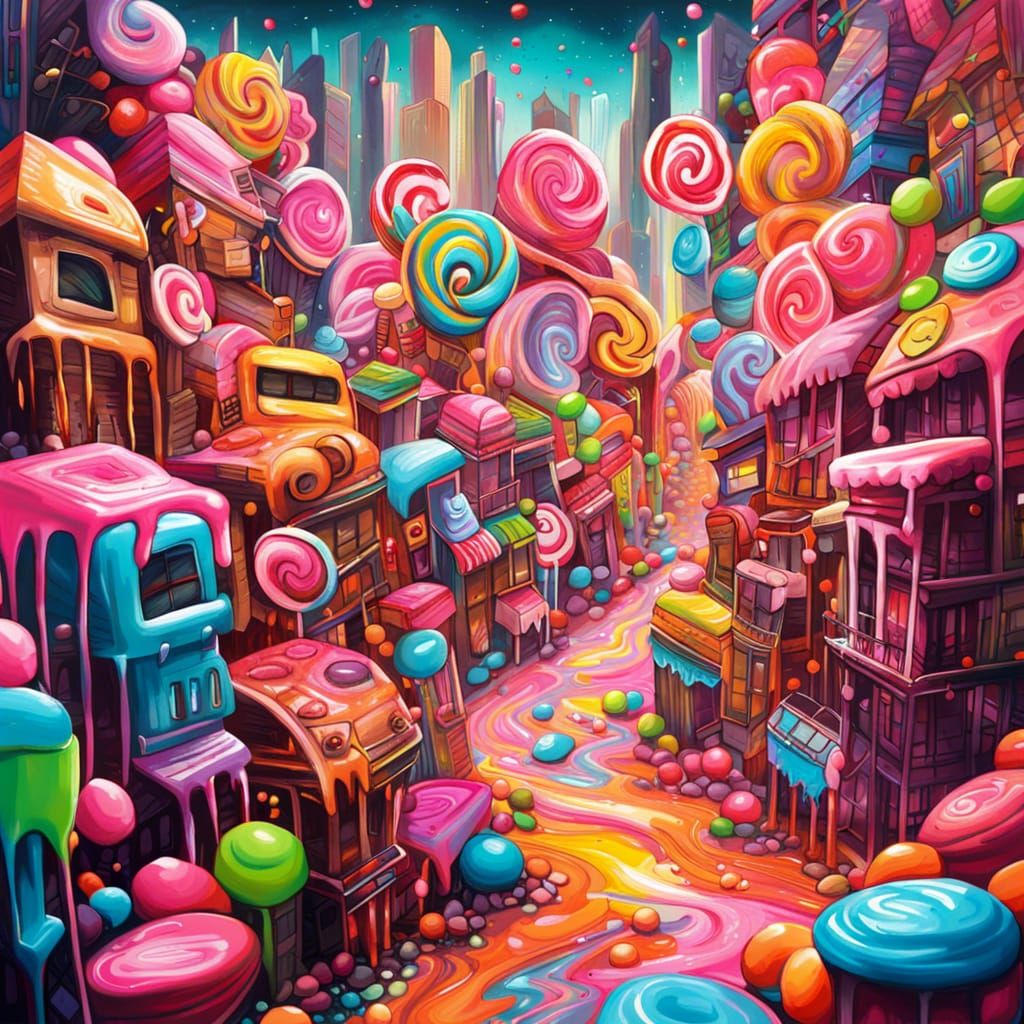 A city made of candy - AI Generated Artwork - NightCafe Creator