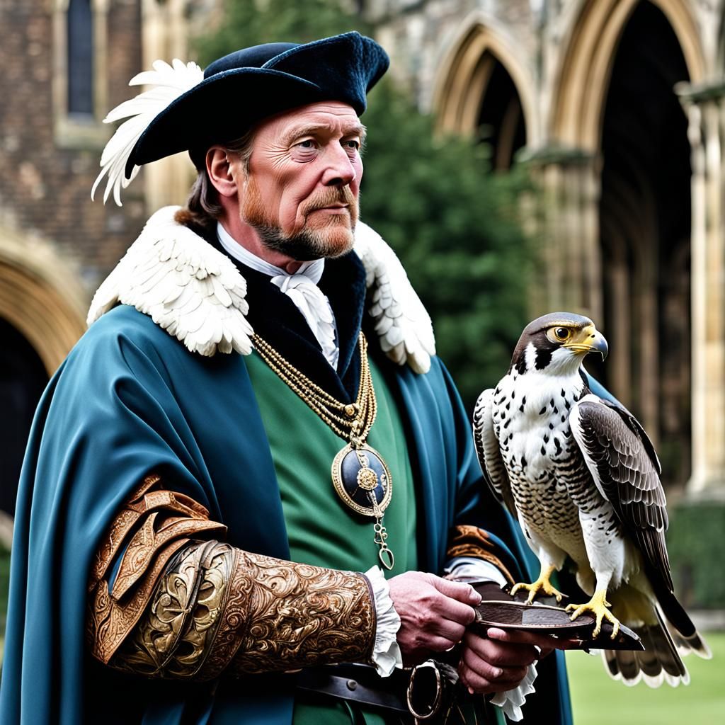 Tudor lord with falcon - AI Generated Artwork - NightCafe Creator