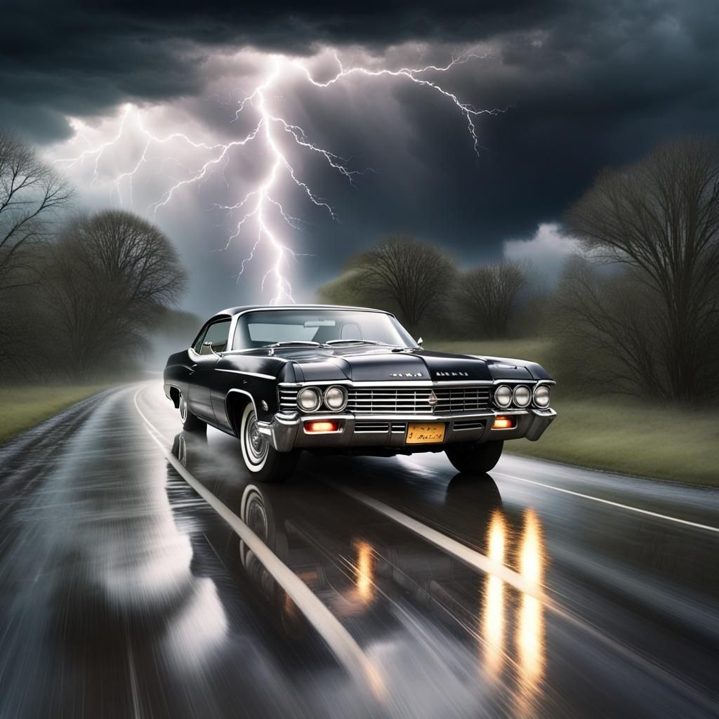 Dean Windchester (Supernatural) driving is 1967 black Impala driving ...