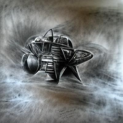 Intergalactic Spacecraft charcoal drawing filmic - AI Generated Artwork ...