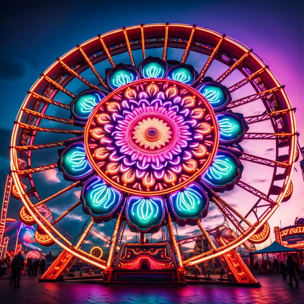 Big wheel mandala funfair - AI Generated Artwork - NightCafe Creator