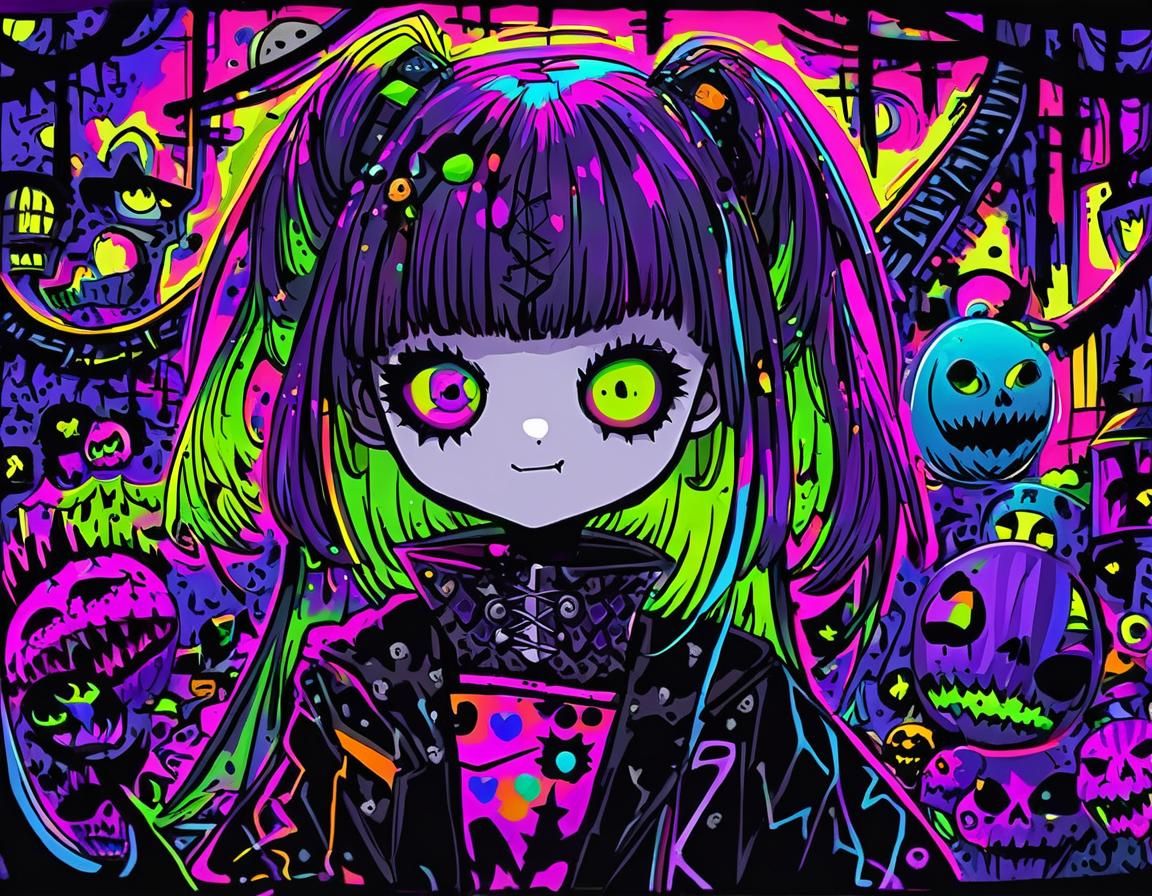 CARTOON GOTH GIRL SERIES - AI Generated Artwork - NightCafe Creator