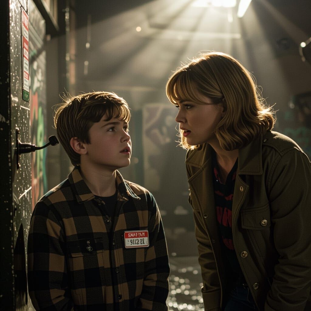 Plug from Bash Street Kids in Cinematic Film Still - AI Art