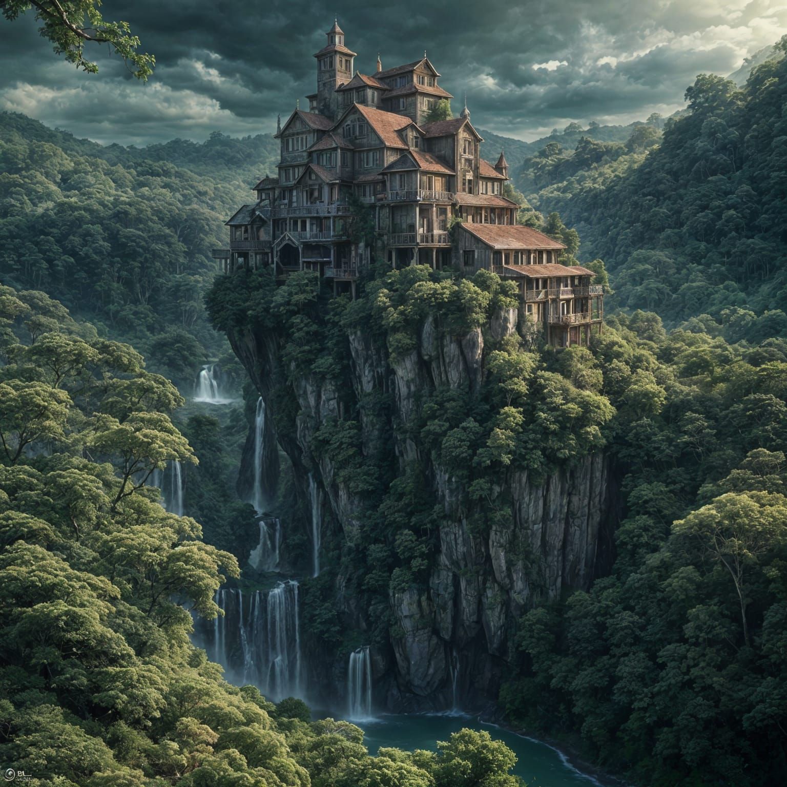 Lorde da Floresta - Grey Owl in Forest Landscape with Seren...