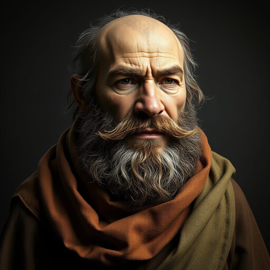 Gruff Dwarf Monk - Stoic Dwarf Warrior in Earthy Splendor