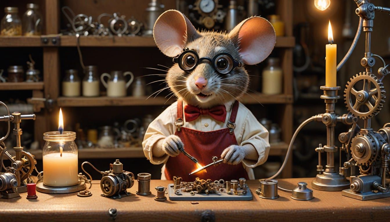 Mouse Inventor's Workshop: Whimsical Gears and Whi... - AI Art