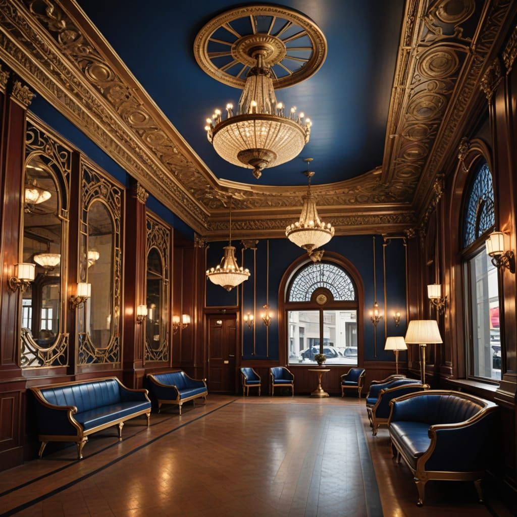 art deco train station interior - art deco train station int...